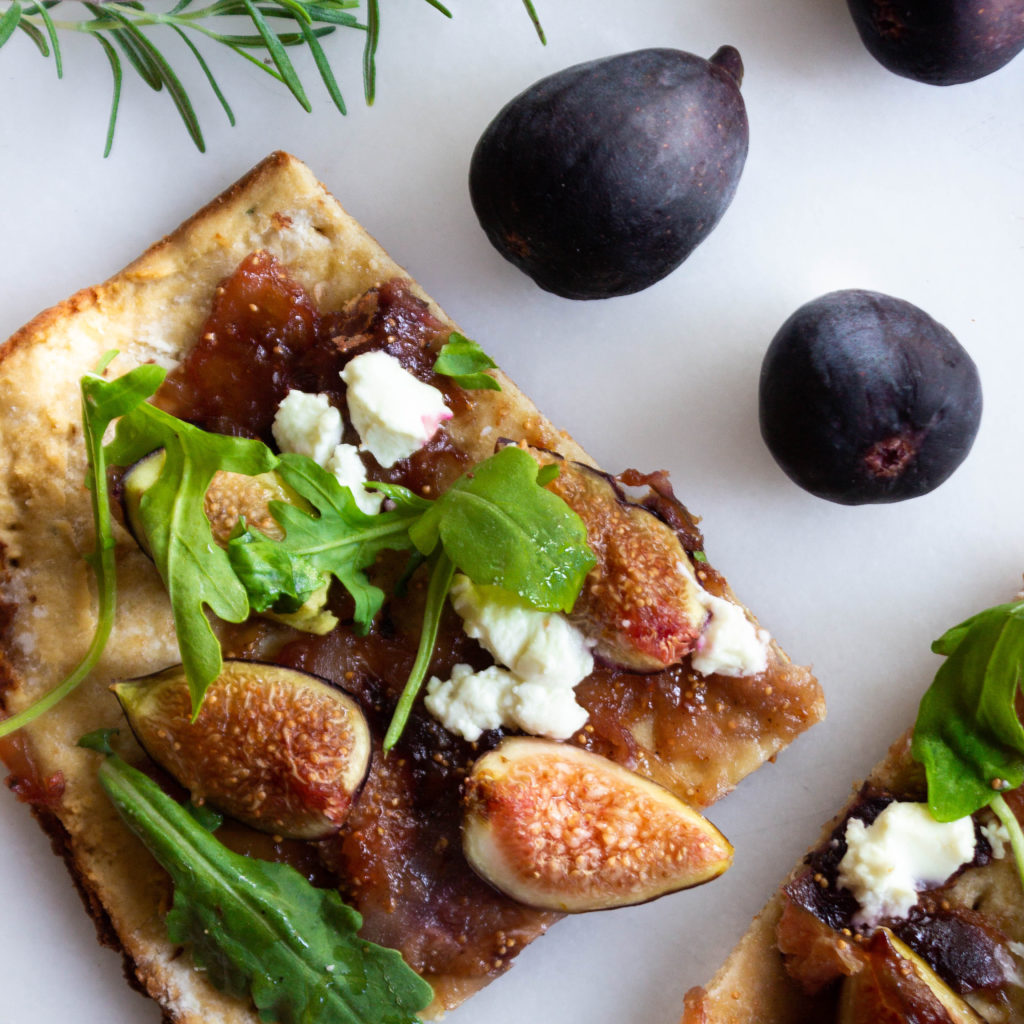 Fig + Caramelized Onion Flatbread {Paleo + Keto} - Well Rooted